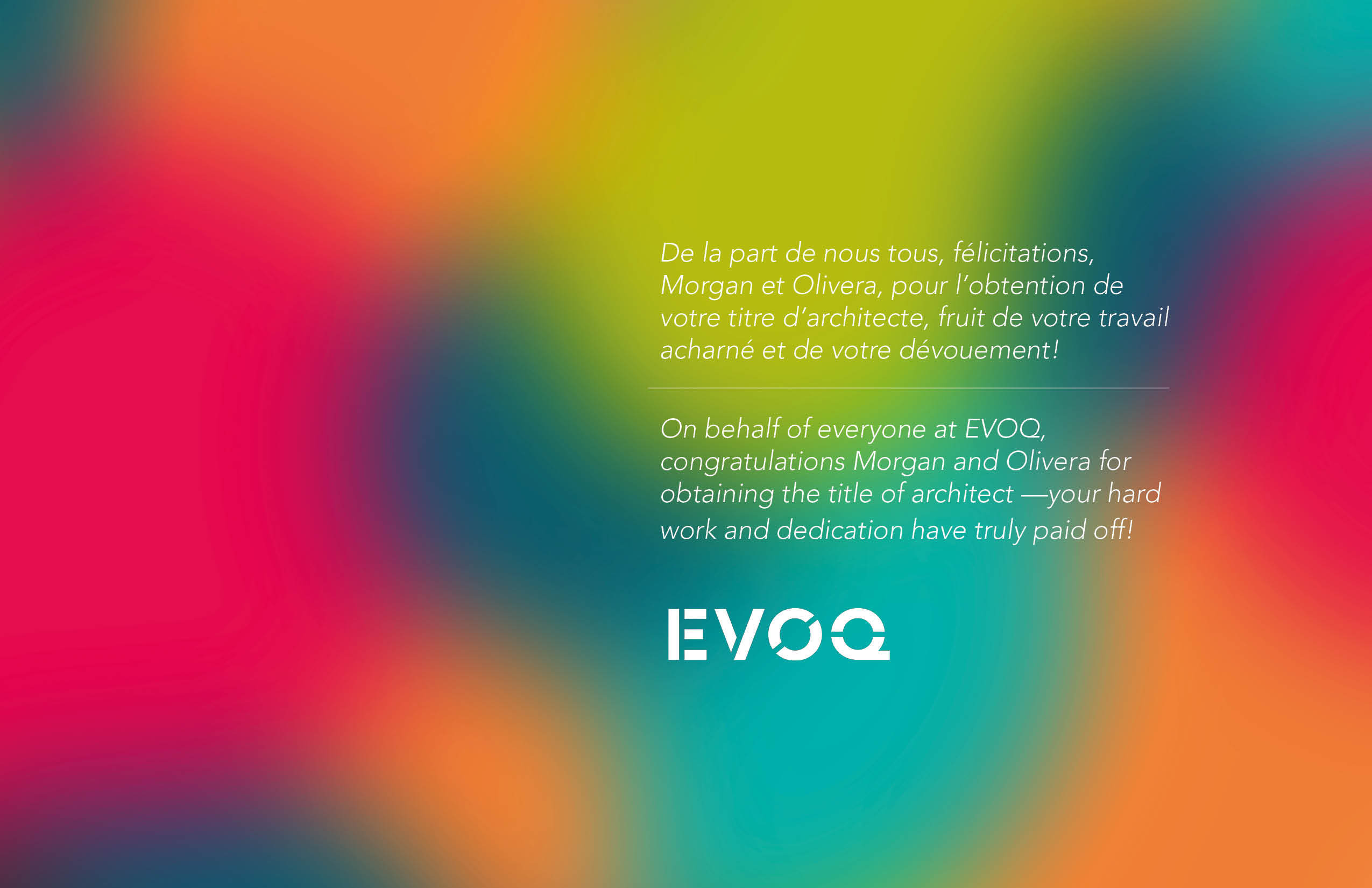Two New Architects at EVOQ